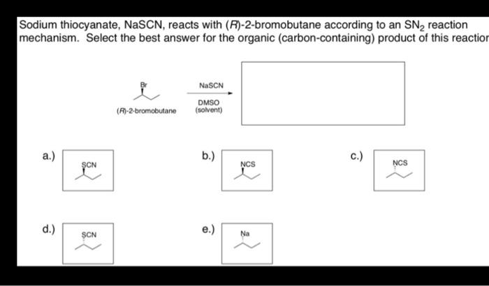 Solved Sodium thiocyanate, NaSCN, reacts with | Chegg.com