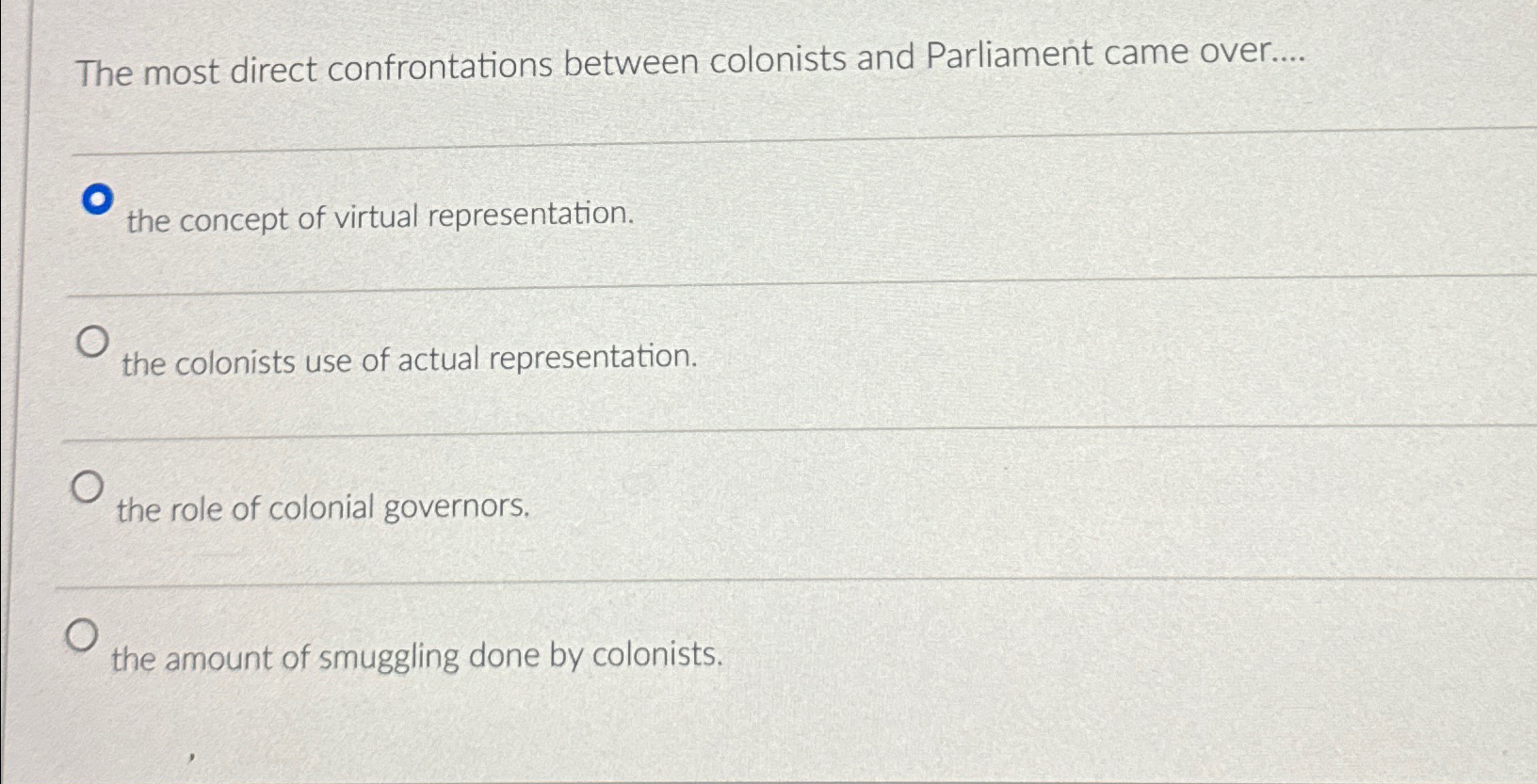 Solved The most direct confrontations between colonists and | Chegg.com