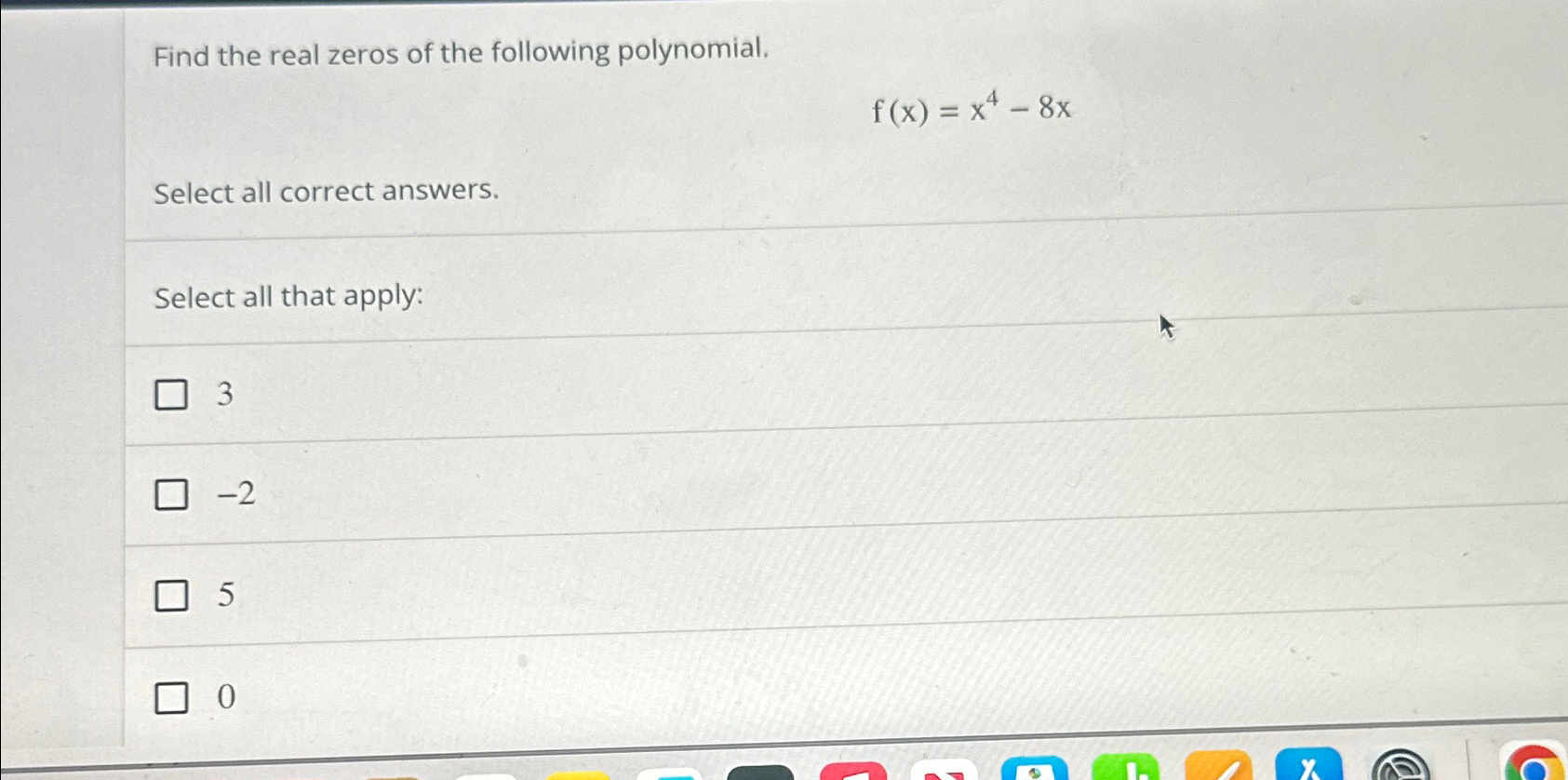 Solved Find the real zeros of the following | Chegg.com