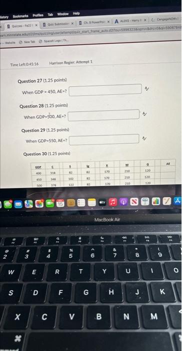 Solved Question 26 (1.25 points) When GDP =400,AF=? Question | Chegg.com Solved Question 26 (1.25 points) When GDP =400,AF=? Question | Chegg.com