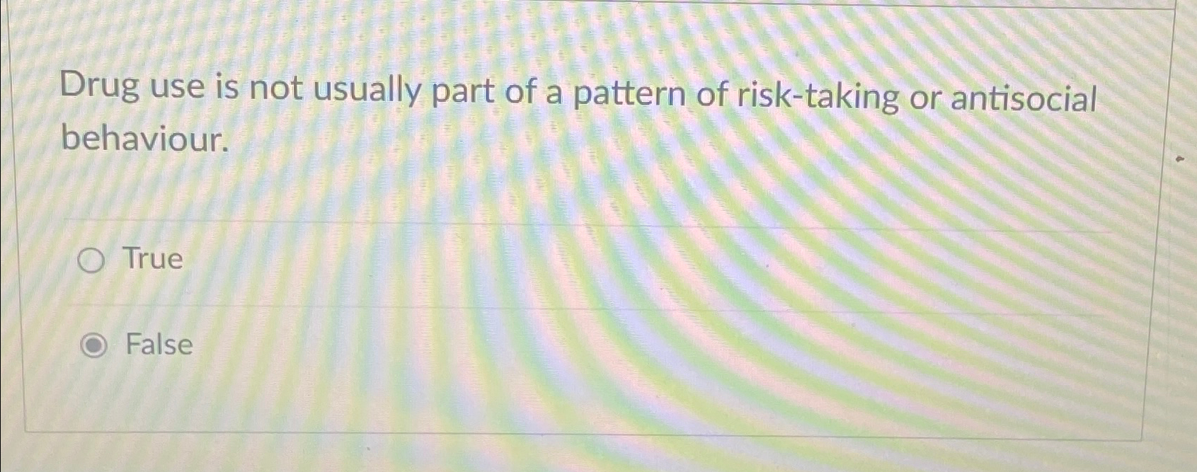 Solved Drug use is not usually part of a pattern of | Chegg.com