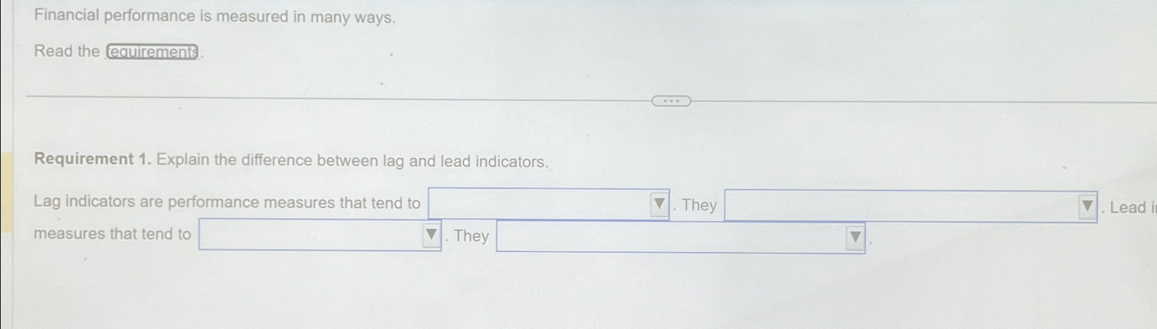 Solved Financial performance is measured in many ways.Read | Chegg.com