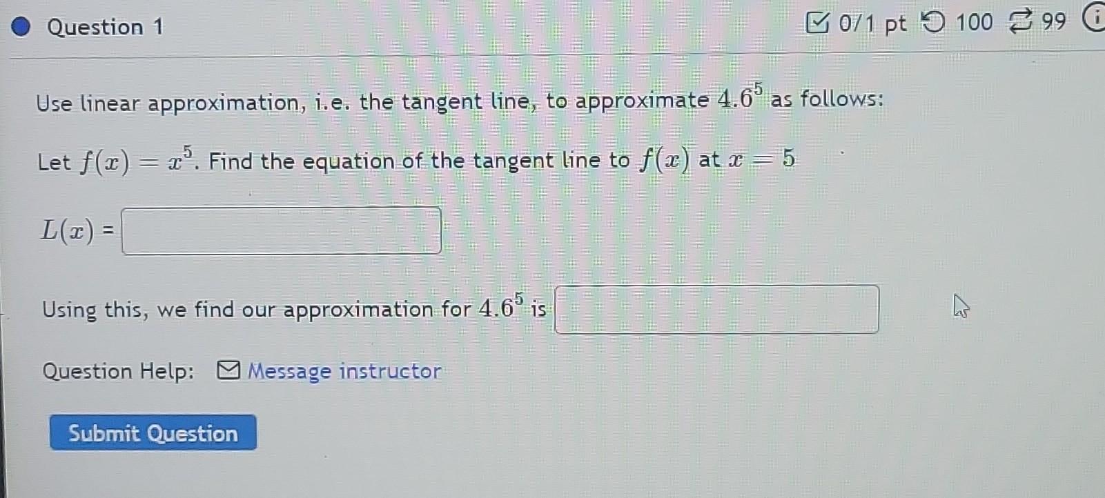 Solved Use linear approximation, i.e. the tangent line, to | Chegg.com