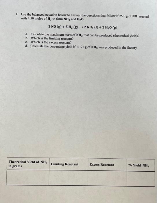 Solved Mass to Mass Limiting Reactant \& Theoretical Yield | Chegg.com