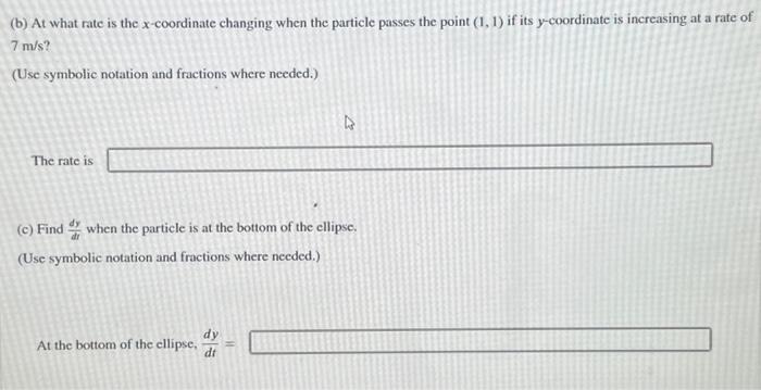Solved A particle moves counterclockwise around the ellipse | Chegg.com