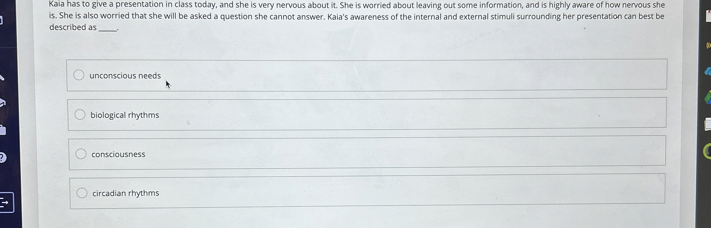 Solved Kaia has to give a presentation in class today, and | Chegg.com