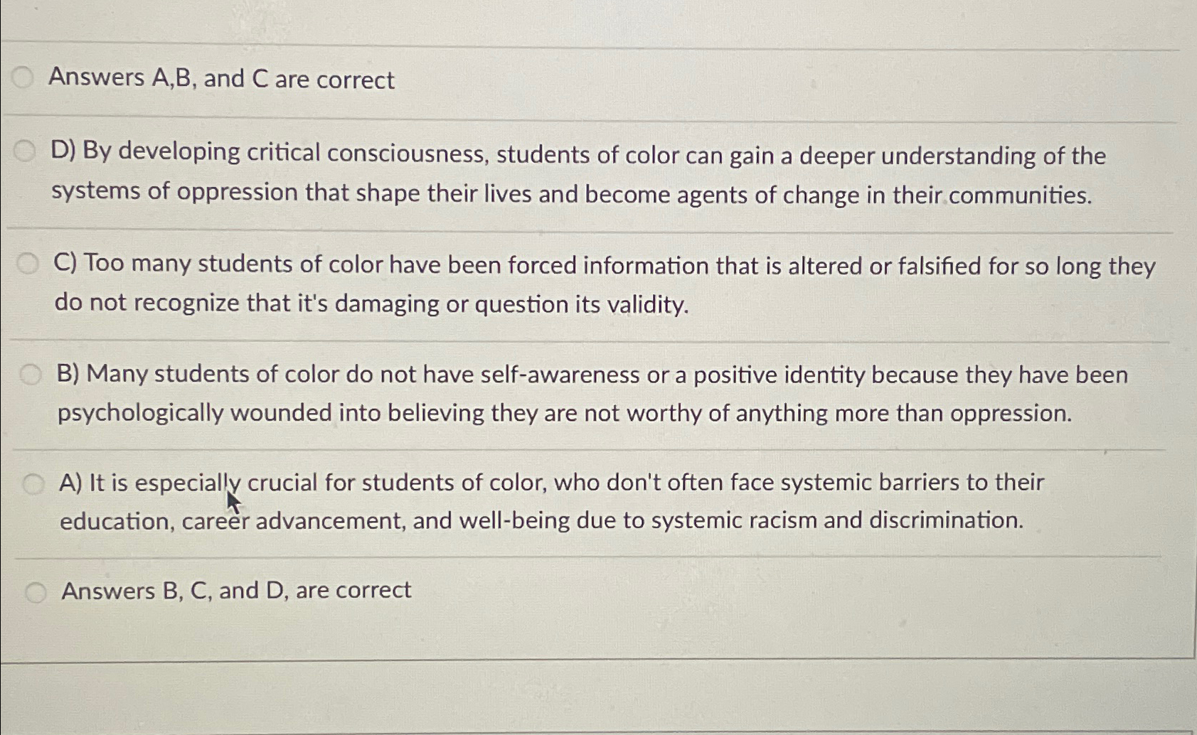 Solved Answers A,B, ﻿and C ﻿are correctD) ﻿By developing | Chegg.com