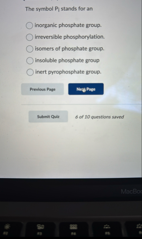 Solved The symbol Pi ﻿stands for aninorganic phosphate | Chegg.com