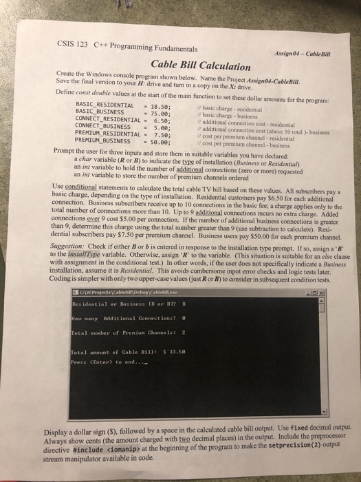 Solved Csis 123 C Programming Fundamentals Assign 04 5879