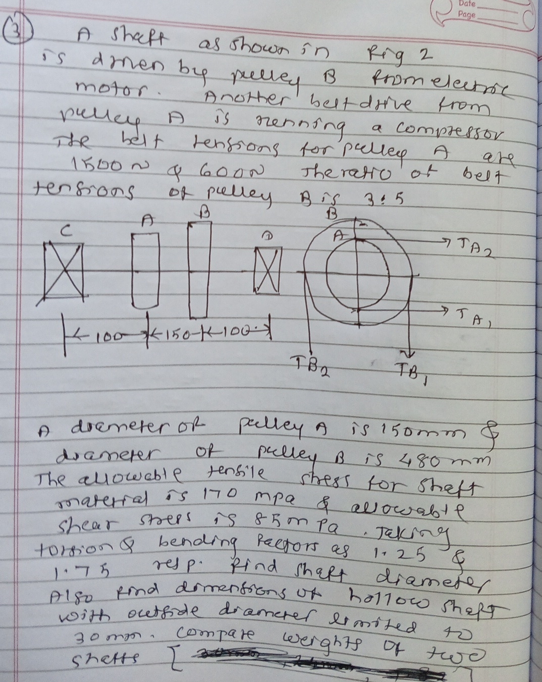 give me solution(3) ﻿A shaft as shown in | Chegg.com