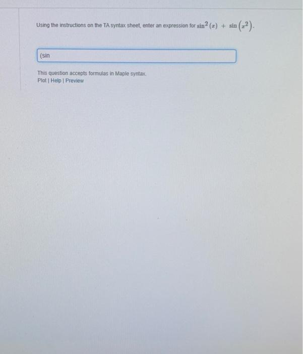 Solved Using the instructions on the TA syntax sheet, enter | Chegg.com