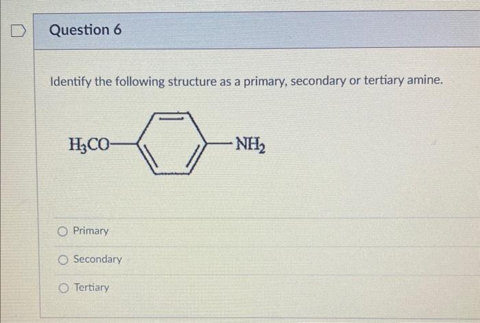 Solved Identify the following structure as a primary, | Chegg.com