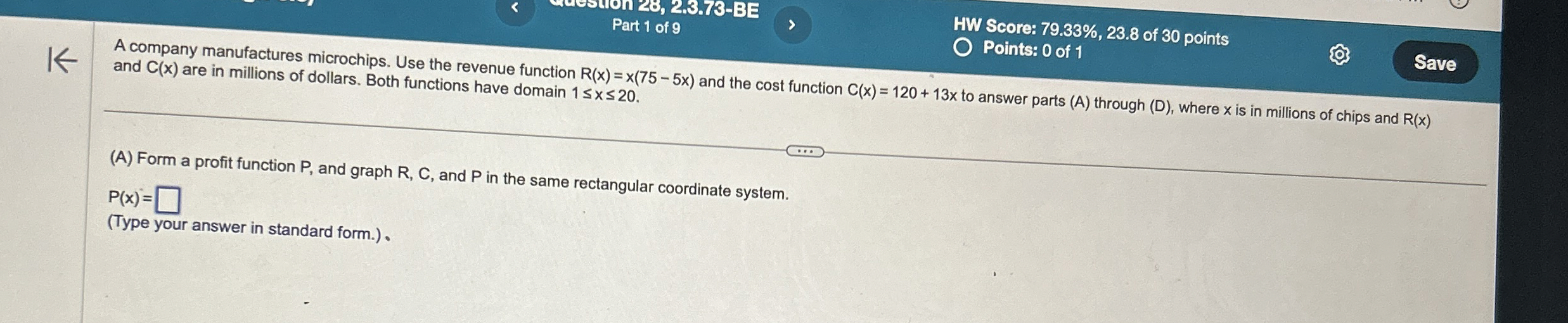 Solved Part 1 ﻿of 9HW Score: 79.33%,23.8 ﻿of 30 | Chegg.com