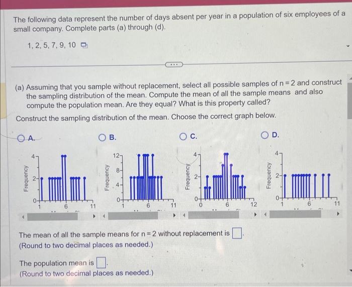 Solved The following data represent the number of days | Chegg.com