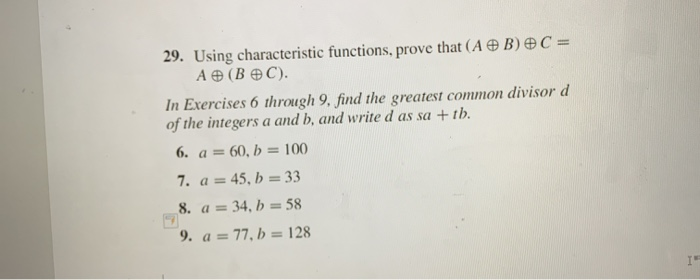 Solved 29 Using Characteristic Functions Prove That A B C