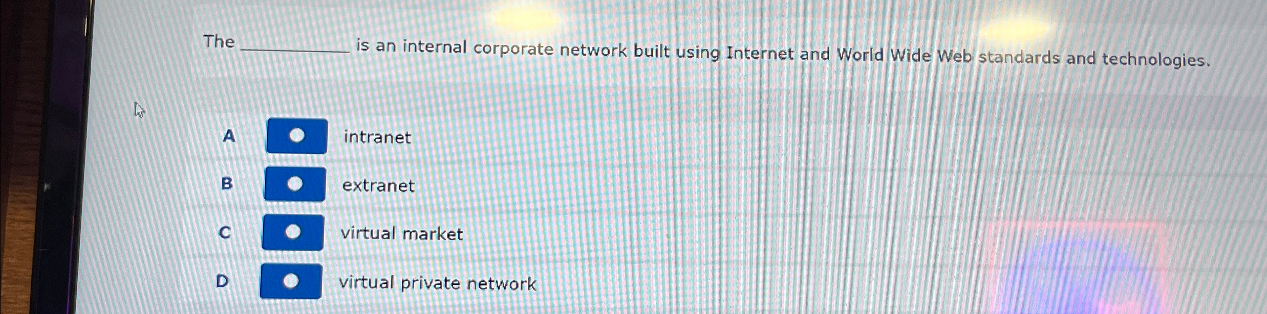 Solved The s an internal corporate network built using | Chegg.com