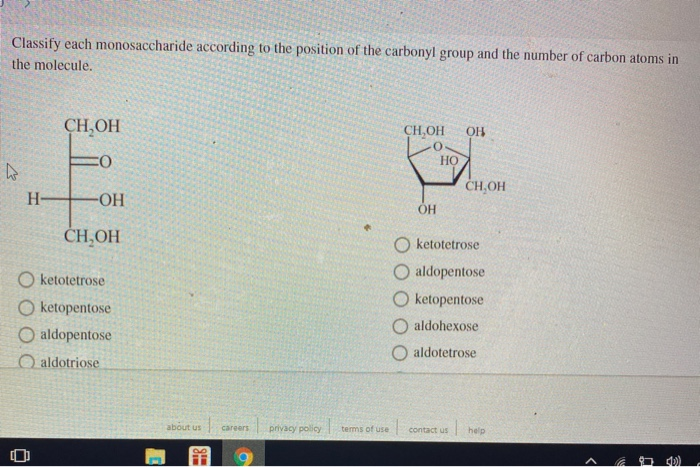 Solved Classify each monosaccharide according to the | Chegg.com