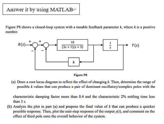 Answer it by using MATLABFigure P8 ﻿shows a | Chegg.com
