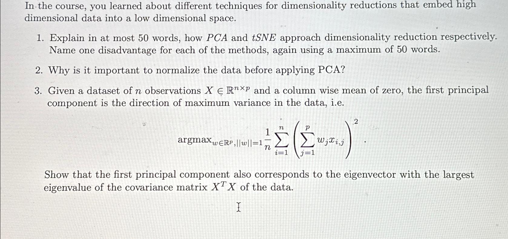 Solved In the course, you learned about different techniques | Chegg.com