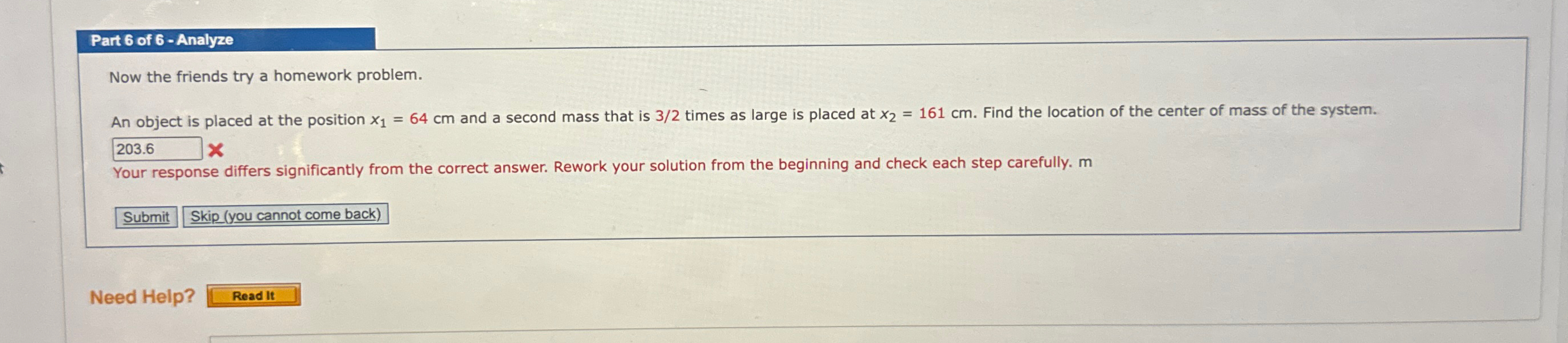 Solved Part 6 ﻿of 6 - ﻿AnalyzeNow the friends try a homework | Chegg.com