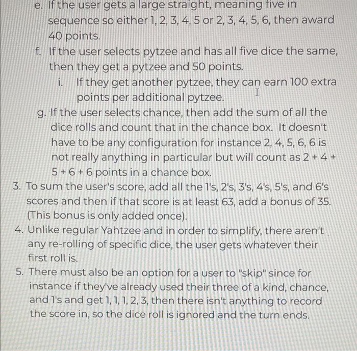 Solved Yahtzee is a dice game where you try to maximize your | Chegg.com