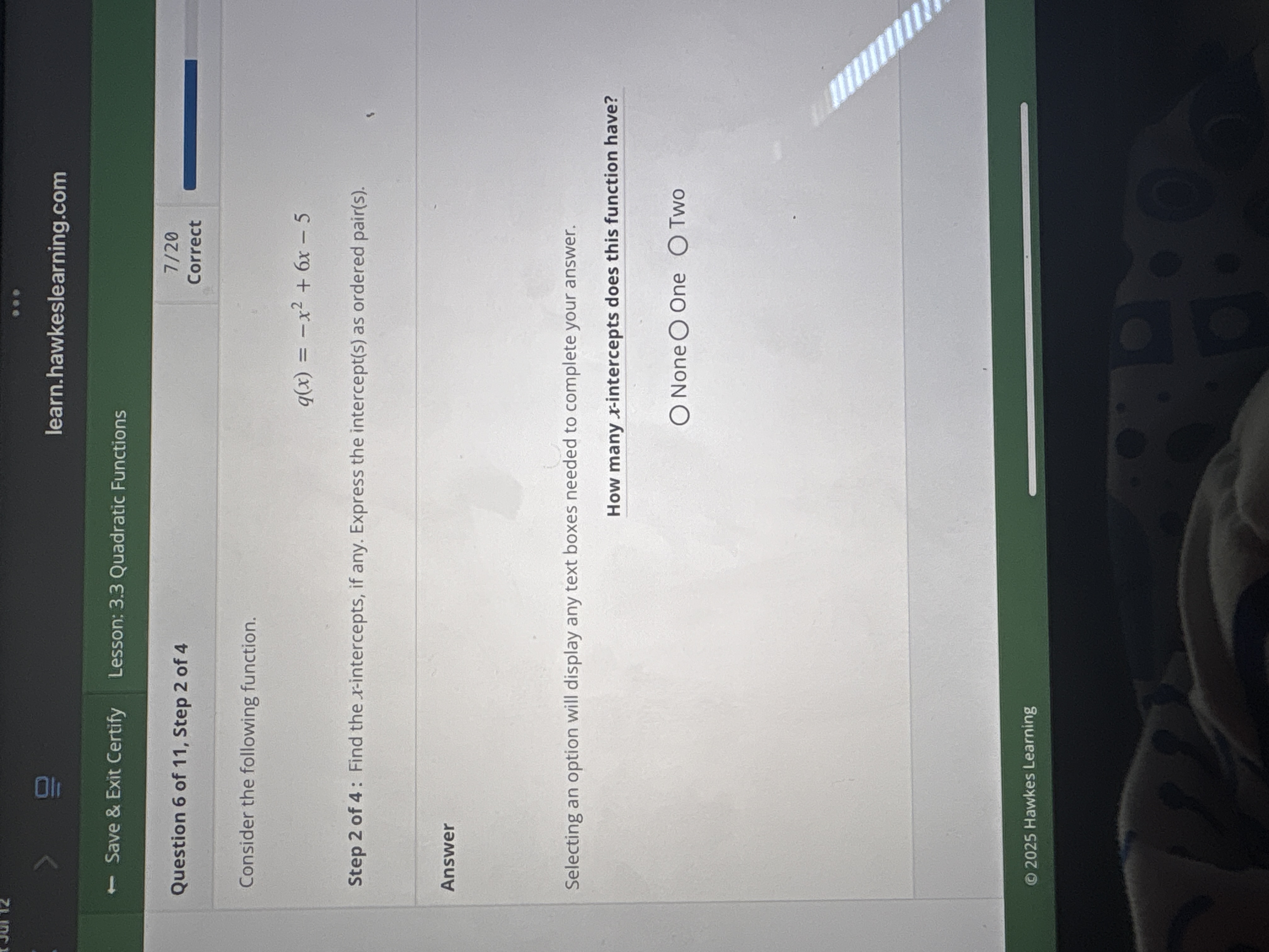 Solved Consider the following function.\[q(x)=-x^{2}+6 | Chegg.com