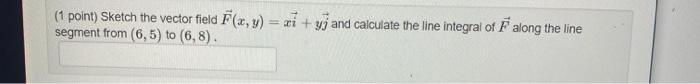 Solved (1 point) Sketch the vector field F(x, y) = xi + yj | Chegg.com