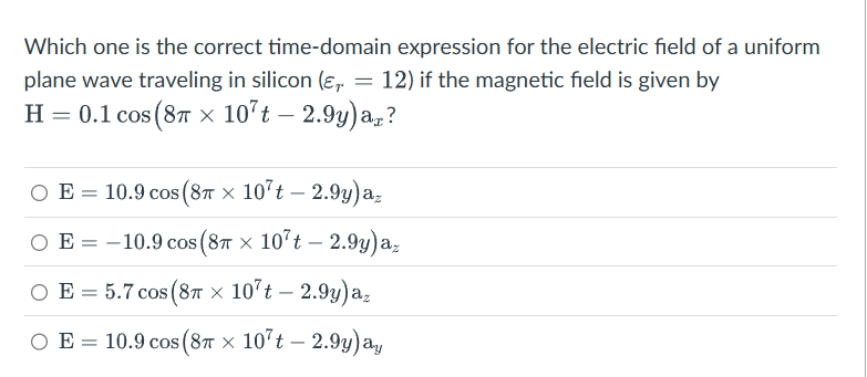 Solved Which one is ﻿the correct time-domain expression for | Chegg.com