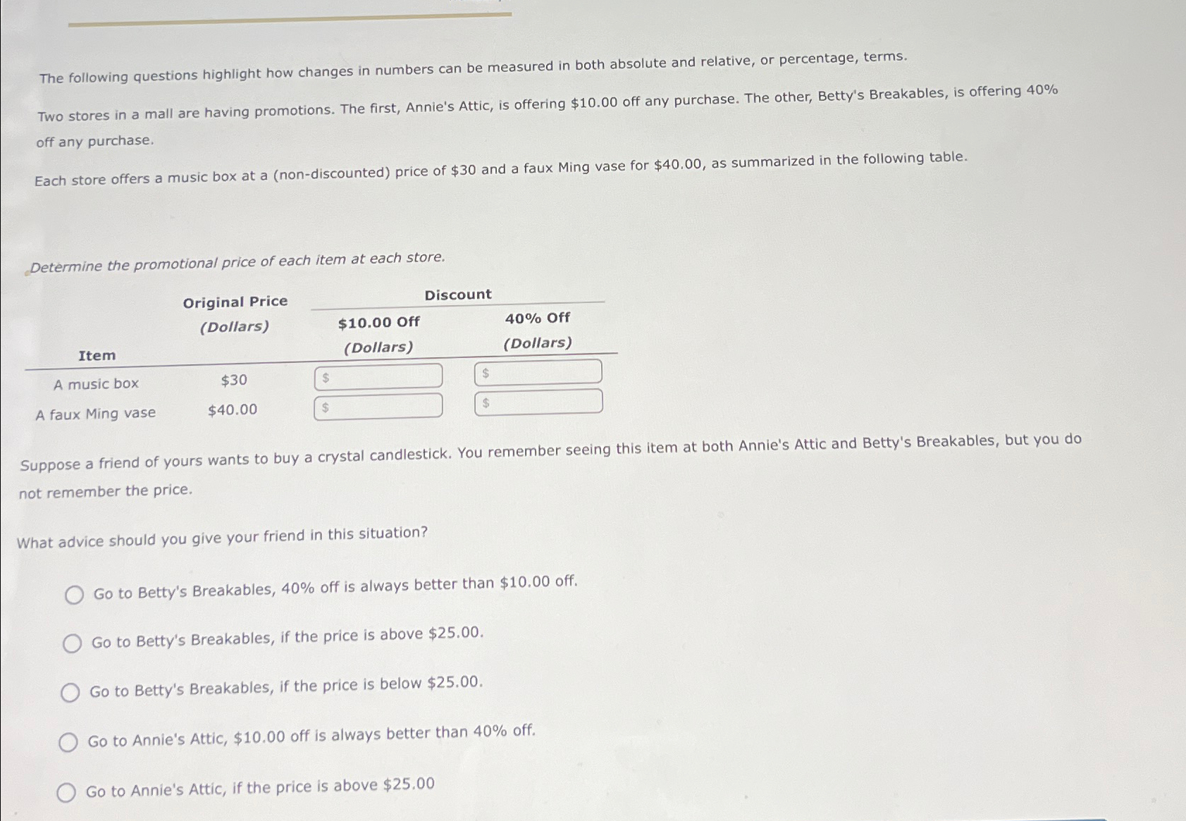 Solved The following questions highlight how changes in | Chegg.com
