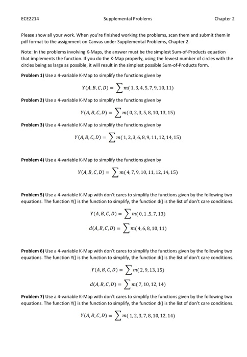 Solved ECE2214 Supplemental Problems Chapter 2 Please show | Chegg.com