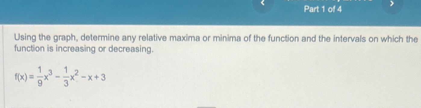 Solved Part 1 ﻿of 4Using the graph, determine any relative | Chegg.com