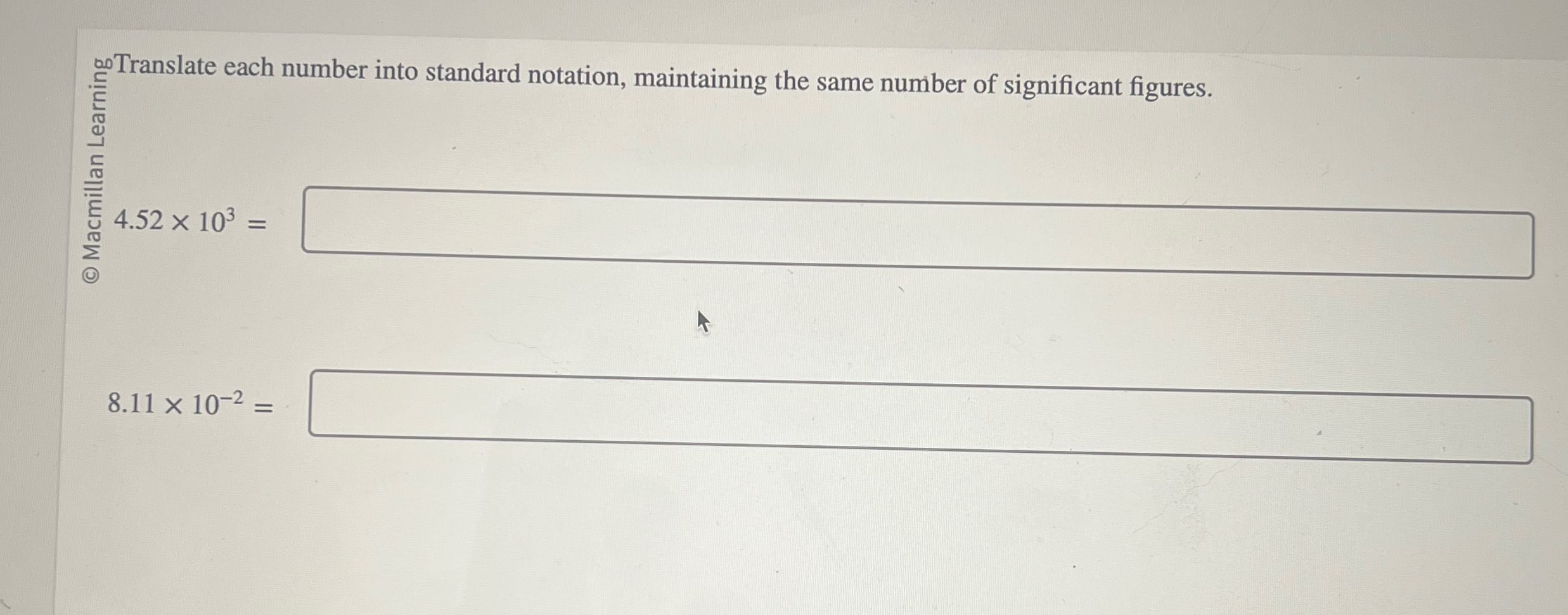 Solved Translate each number into standard notation, | Chegg.com