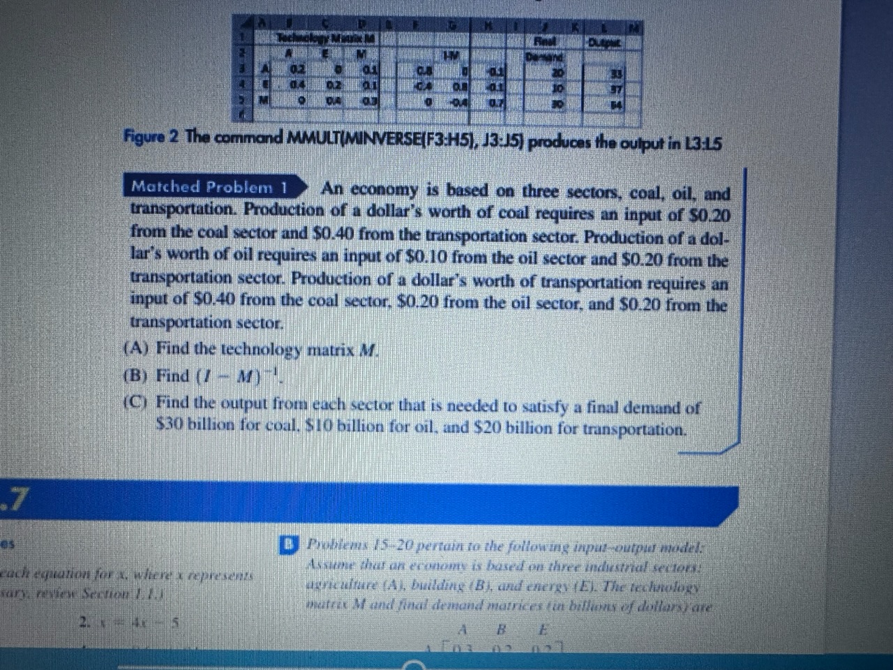 Solved 2 ﻿The command MMULT(MINVERSE(F3:H5), 13:J5) | Chegg.com