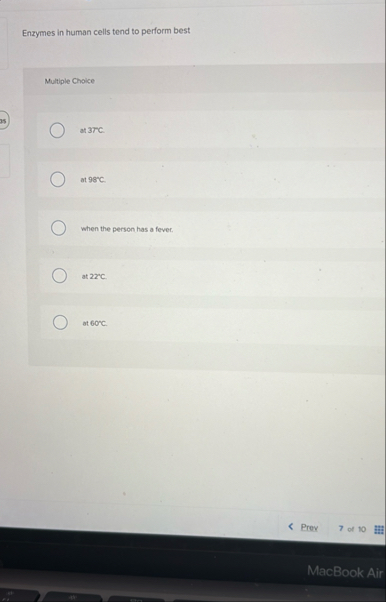 Solved Enzymes in human cells tend to perform bestMultiple | Chegg.com