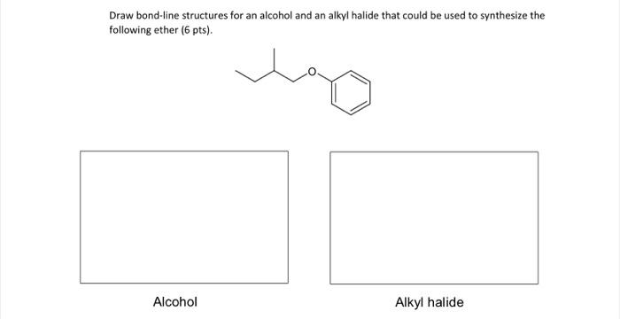 Solved Draw bond-line structures for an alcohol and an alkyl | Chegg.com
