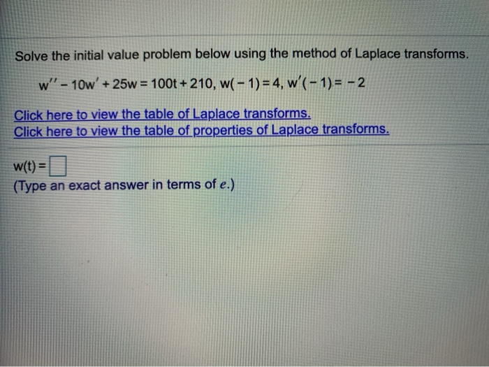 Solved Solve the initial value problem below using the | Chegg.com