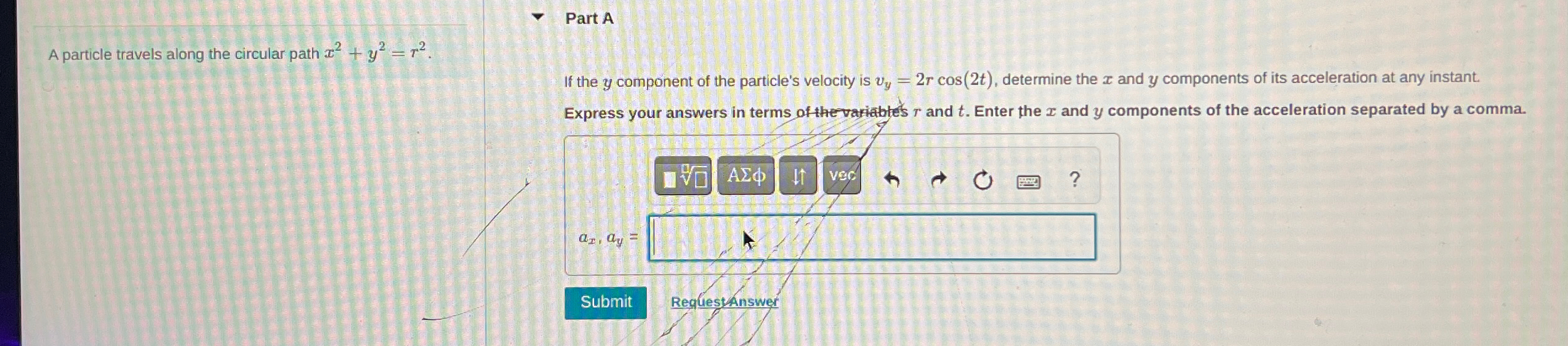 Solved Part A\\nA particle travels along the circular path | Chegg.com