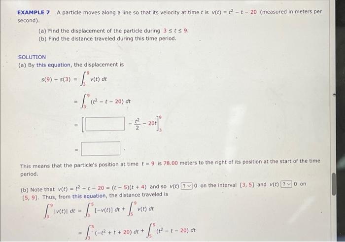 Solved EXAMPLE 7 A particle moves along a line so that its | Chegg.com