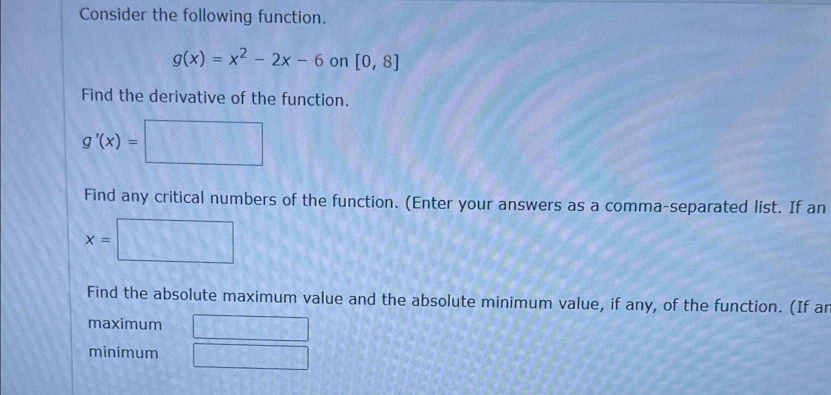 Solved Consider the following | Chegg.com