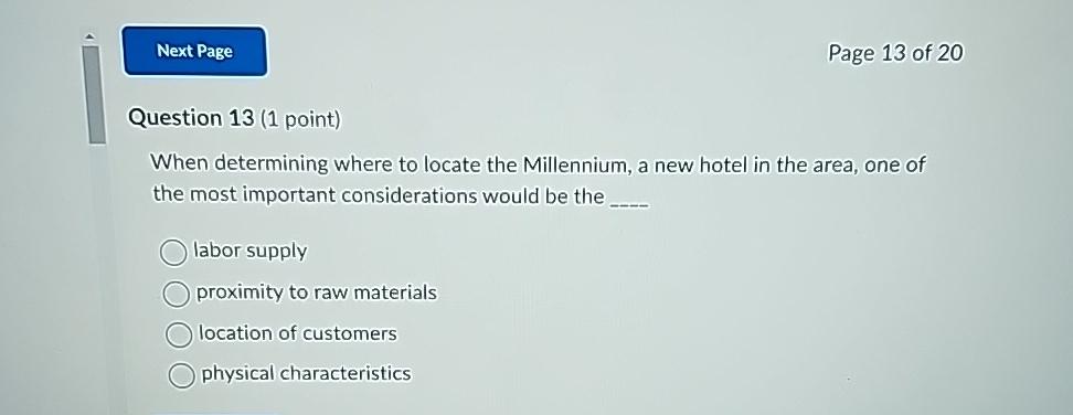 Solved Page 13 ﻿of 20Question 13 (1 ﻿point)When determining | Chegg.com