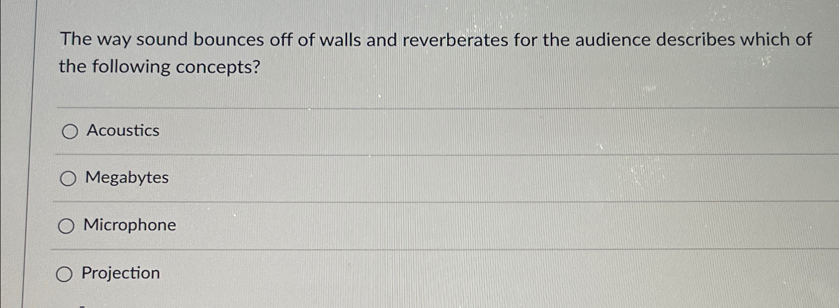Solved The way sound bounces off of walls and reverberates | Chegg.com