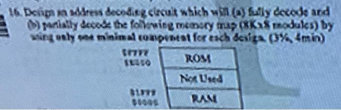 15) design an address decoder circuit which provides | Chegg.com