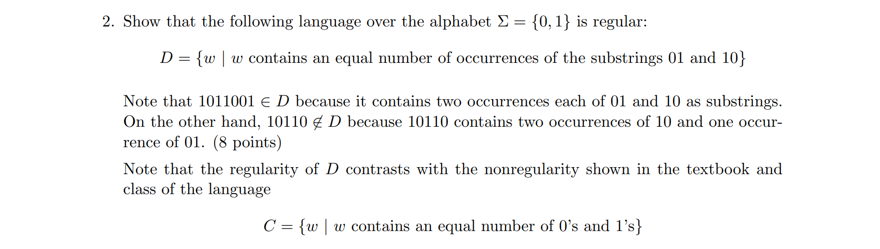 Solved Show that the following language over the alphabet | Chegg.com