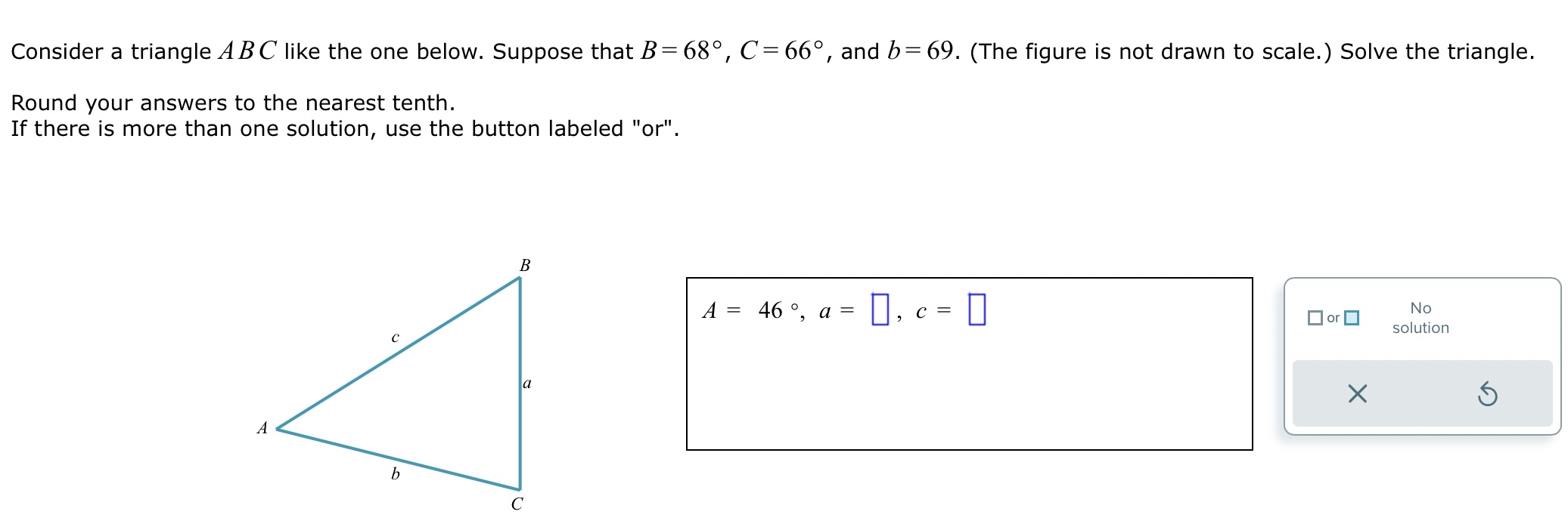Solved Consider a triangle ABC like the one below. Suppose | Chegg.com