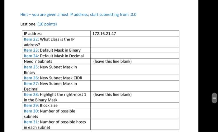 Solved Hint - you are given a host IP address; start | Chegg.com