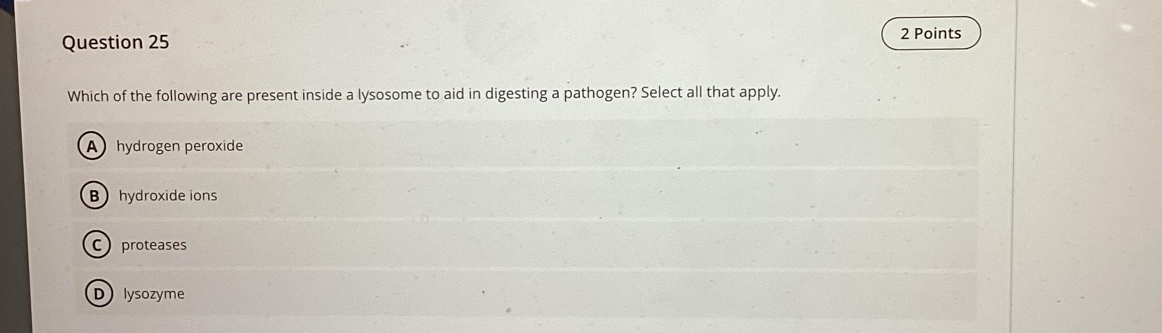 Solved Question 252 ﻿PointsWhich of the following are | Chegg.com
