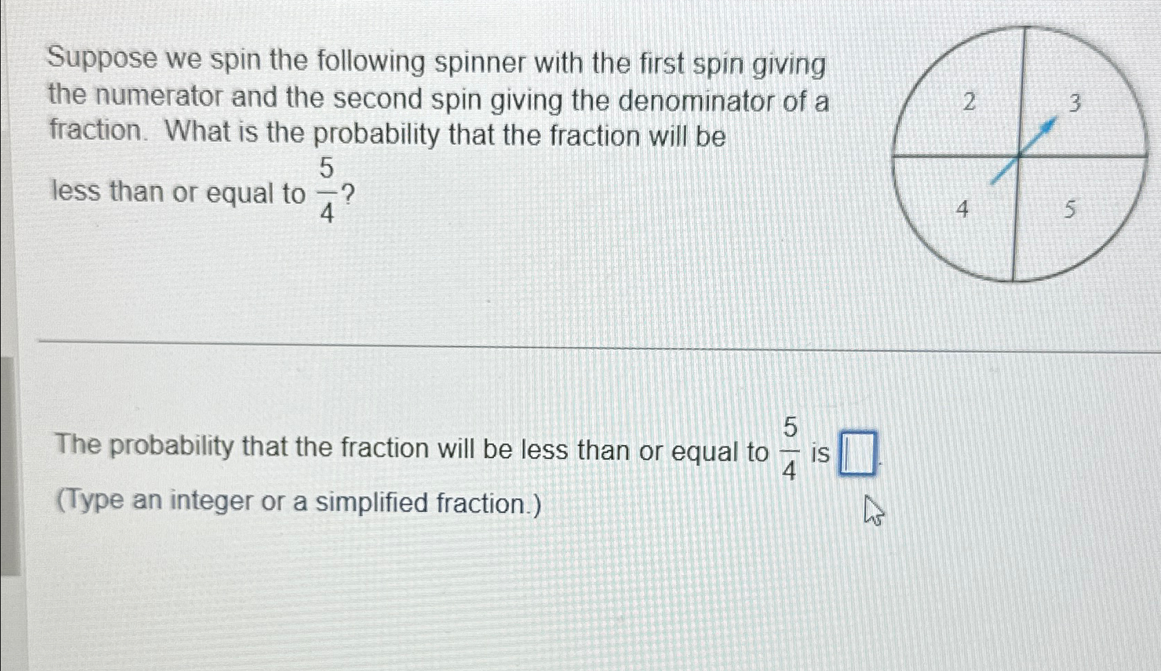 Solved Suppose we spin the following spinner with the first | Chegg.com
