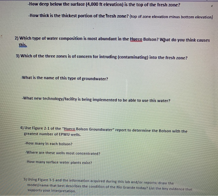 Solved Hueco Bolson Characteristics A 6,000 Hucco Mountains | Chegg.com