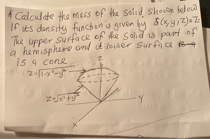 Solved * Calculate the mass of the solid shown below! If its | Chegg.com