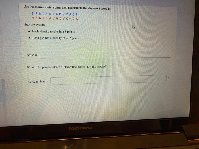 Solved Use the scoring system described to calculate the | Chegg.com